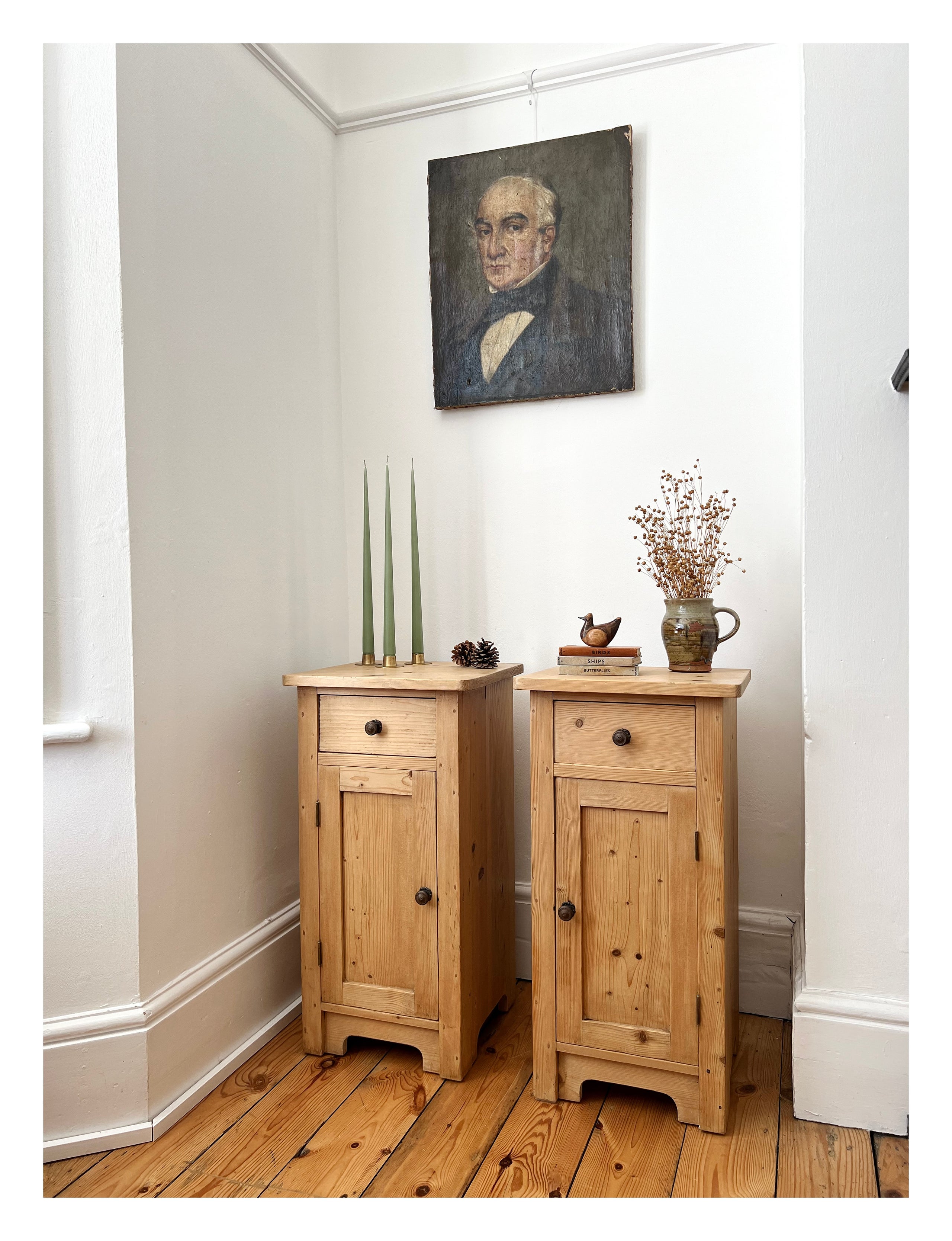 Antique pine bedside tables store